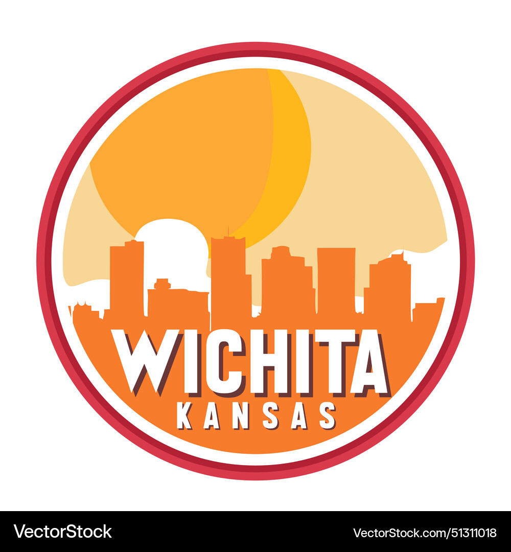 Wichita kansas with beautiful views Royalty Free Vector