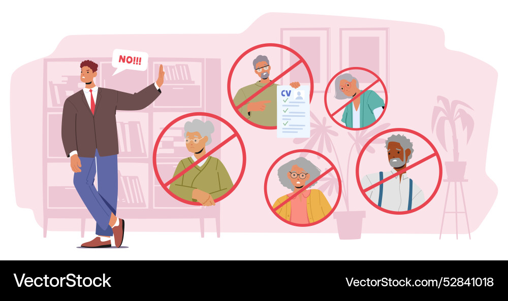 Workplace discrimination and racism in hiring Vector Image