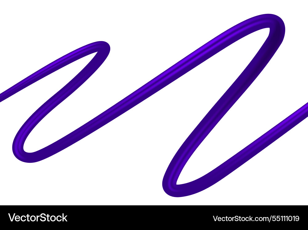 Blue wavy ribbon isolated on white background 3d Vector Image