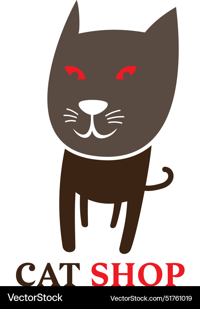 Cat shop logo Royalty Free Vector Image - VectorStock