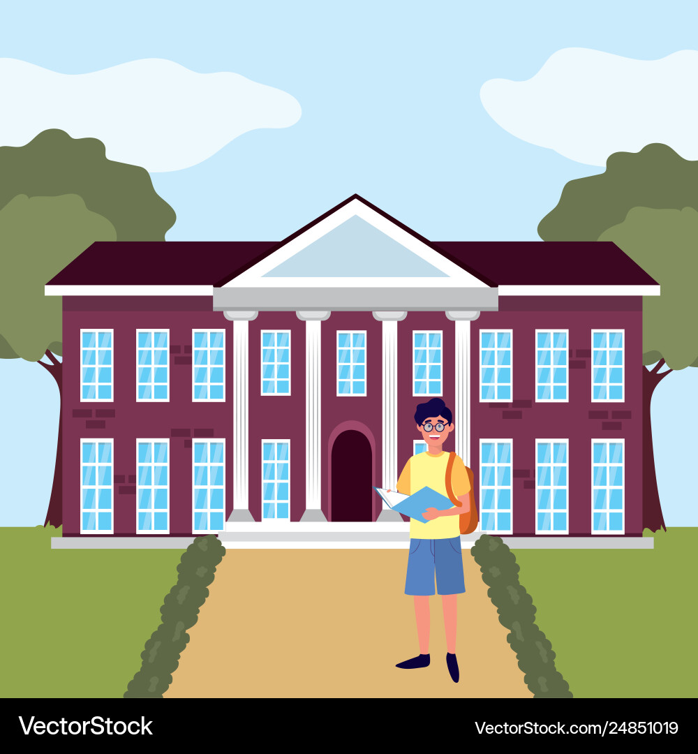 Education university college cartoon Royalty Free Vector
