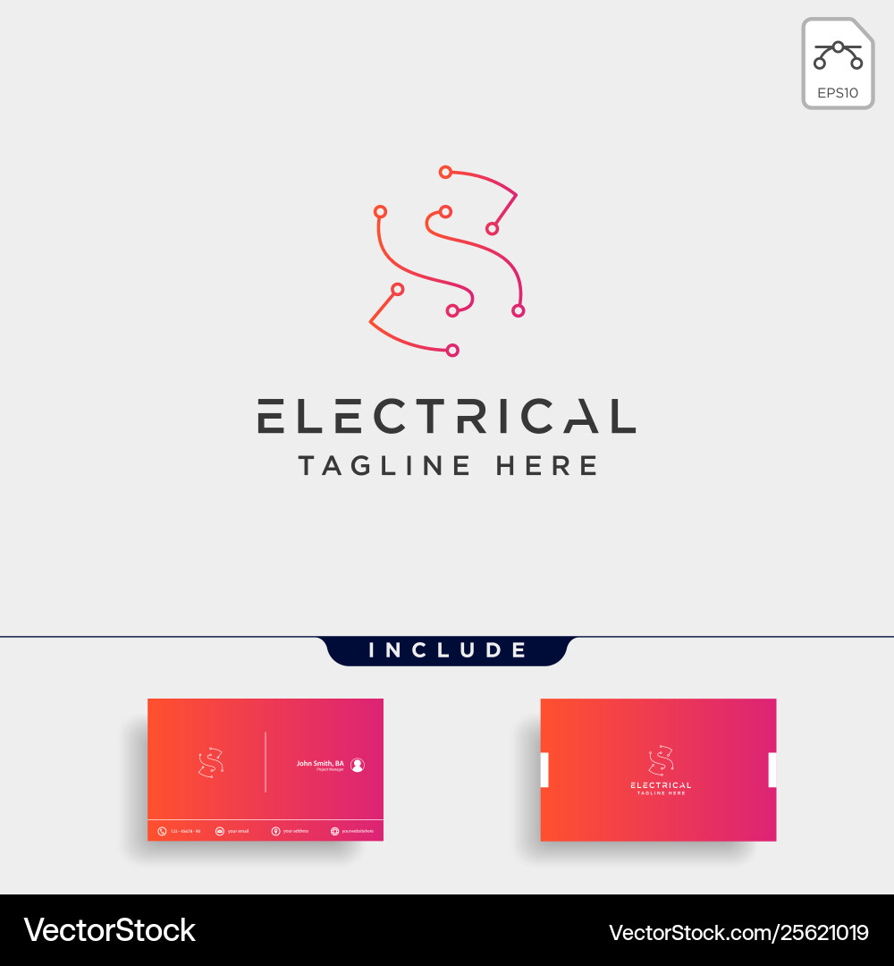 Electrical Connection Logo Element Royalty Free Vector Image