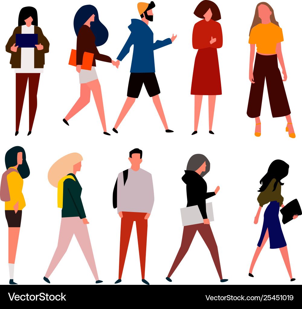 Fashionable Young People Royalty Free Vector Image