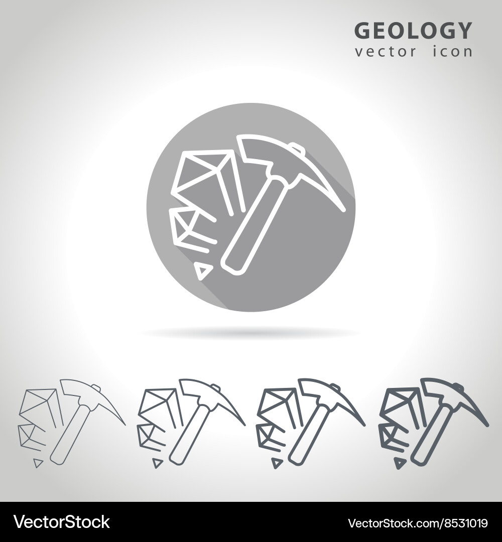 Geology outline icon Royalty Free Vector Image