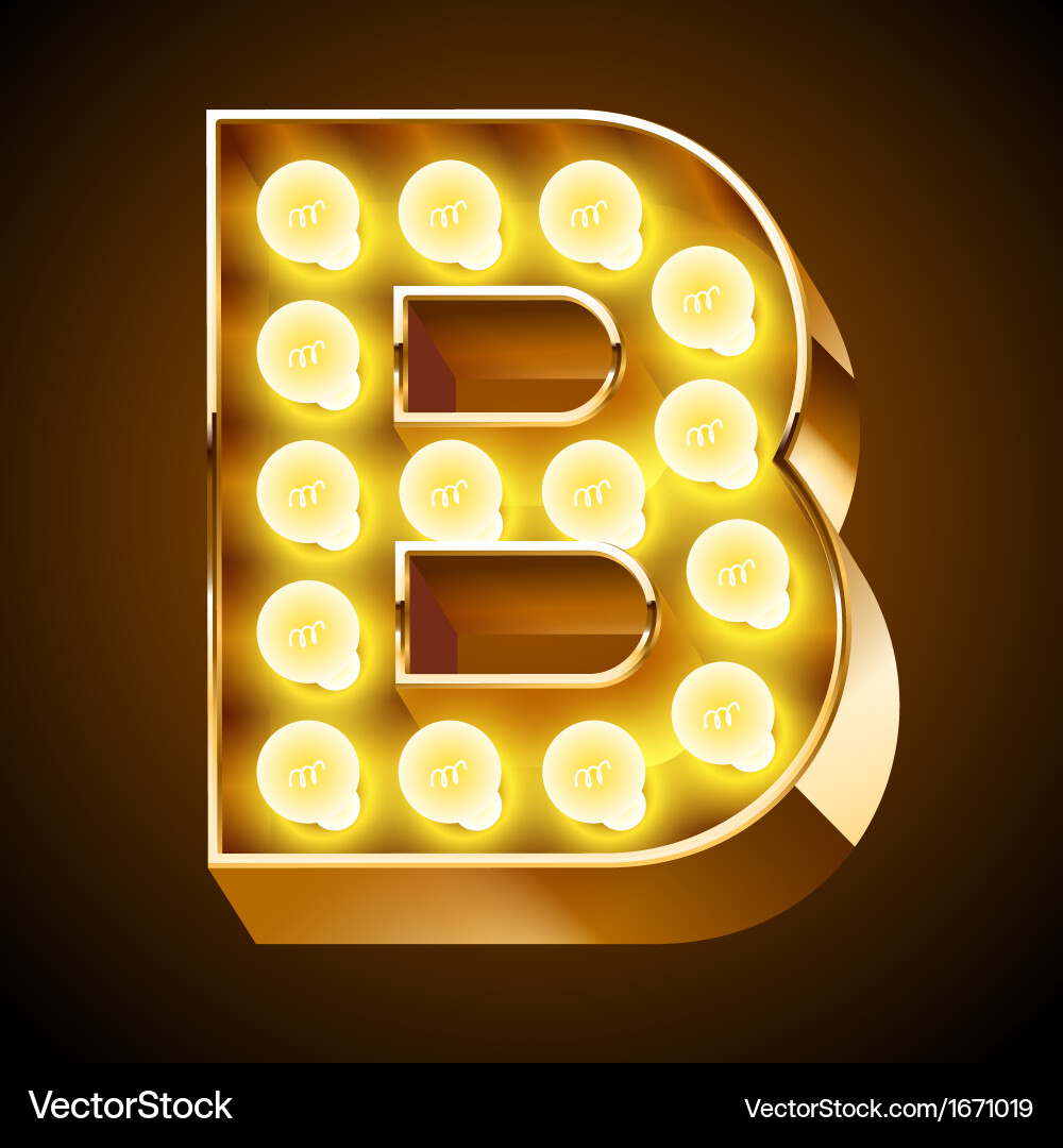 Gold Letter B Sign Royalty Free Vector Image - VectorStock
