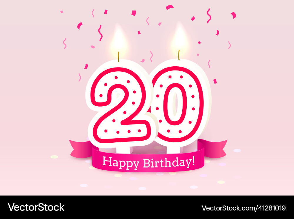 Happy birthday years 20 anniversary Royalty Free Vector