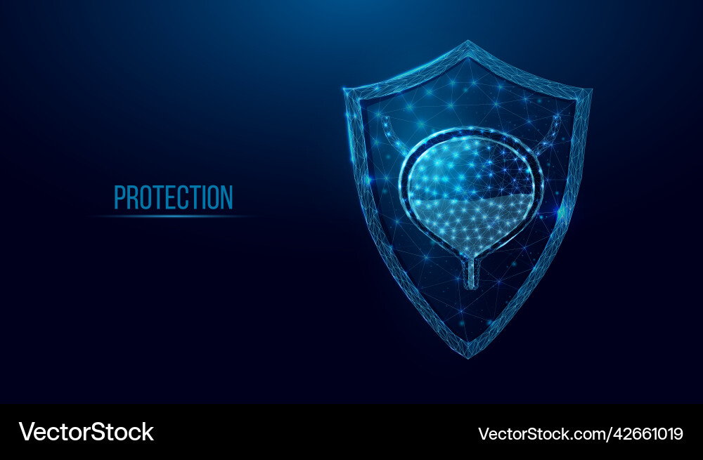 Human bladder in guard shield medical concept Vector Image