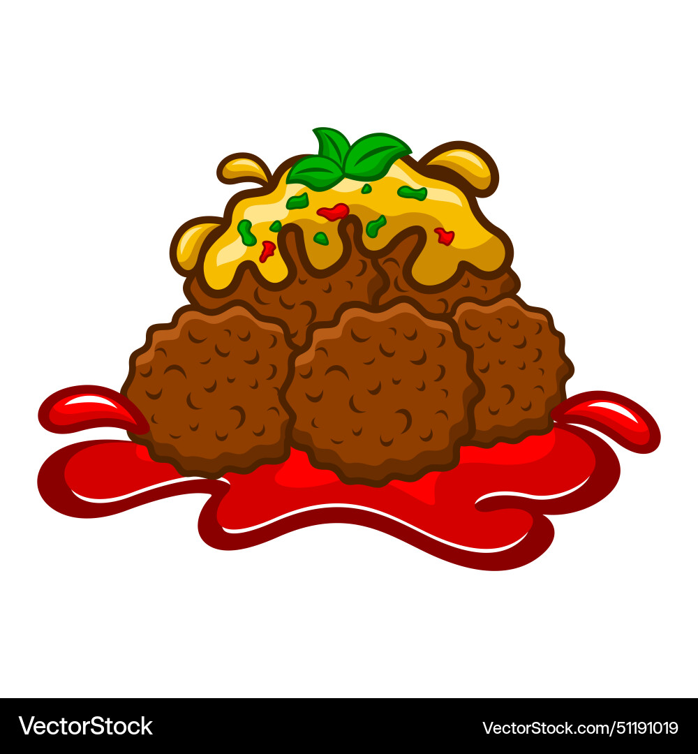 Modern delicious meatball logo Royalty Free Vector Image