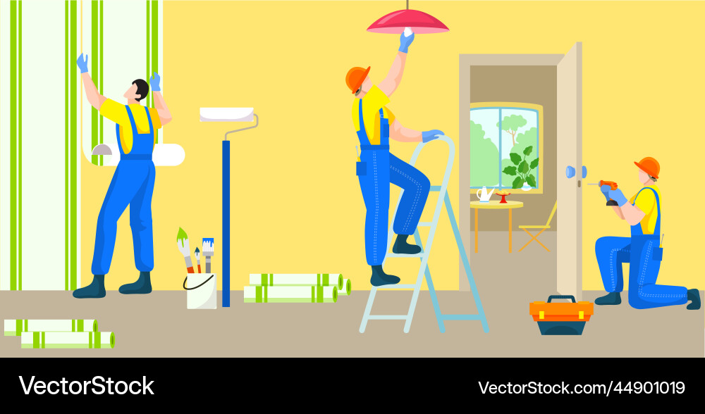 Professional labour work home repair people Vector Image