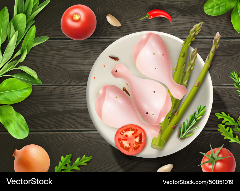 Realistic chicken legs Royalty Free Vector Image