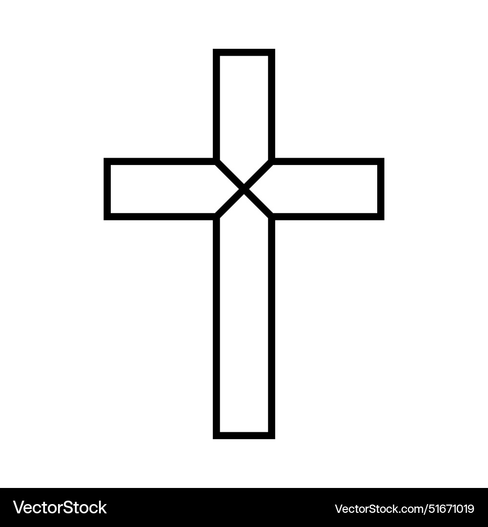 Simple cross icon christian symbol Royalty Free Vector Image