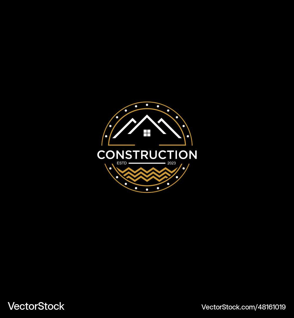 Vintage circle logo construction Royalty Free Vector Image