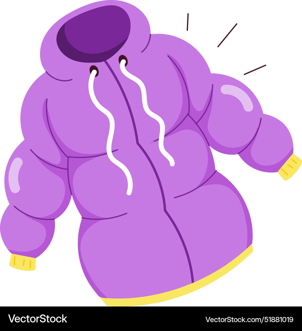 Weba flat style sticker of winter jacket Vector Image