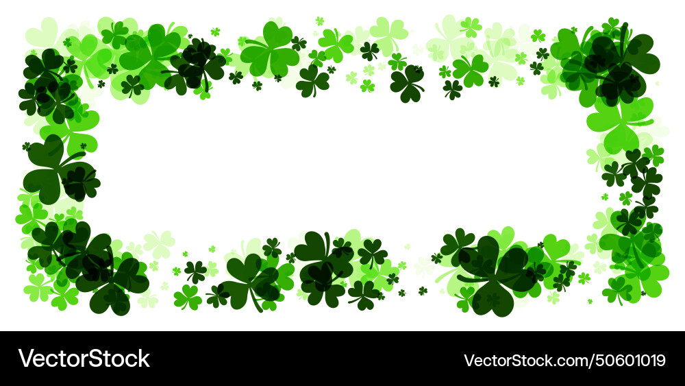 Wide clover leaf border design Royalty Free Vector Image