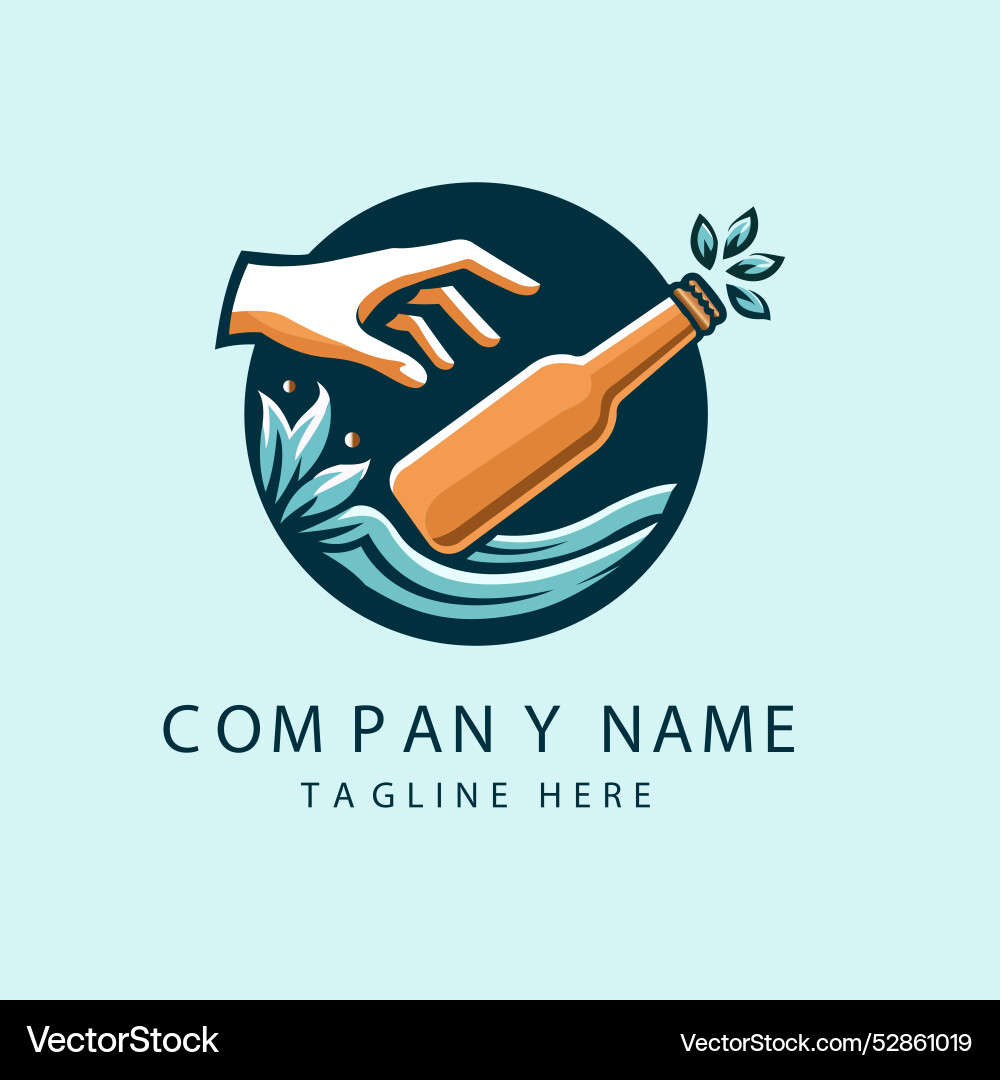 Wine company logo design template bottle Vector Image