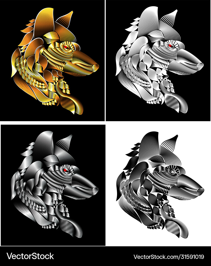 Wolf 001 Royalty Free Vector Image - VectorStock