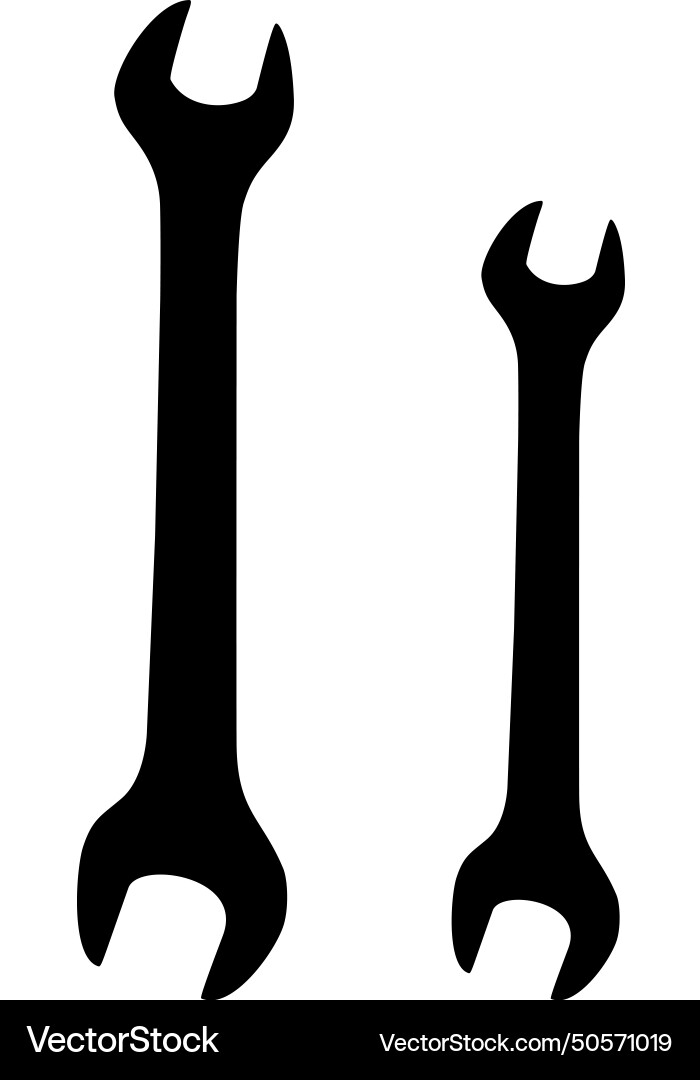 Wrench icon in flat style Royalty Free Vector Image