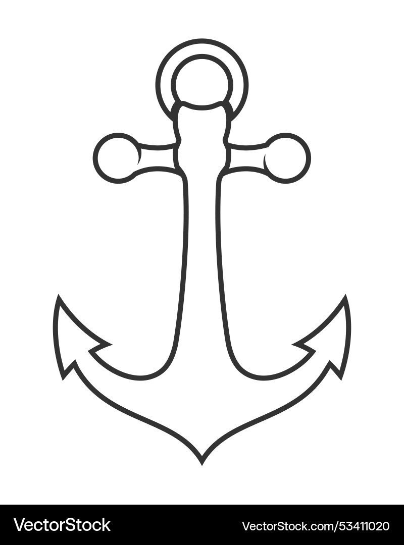Anchor outline isolated on white background Vector Image
