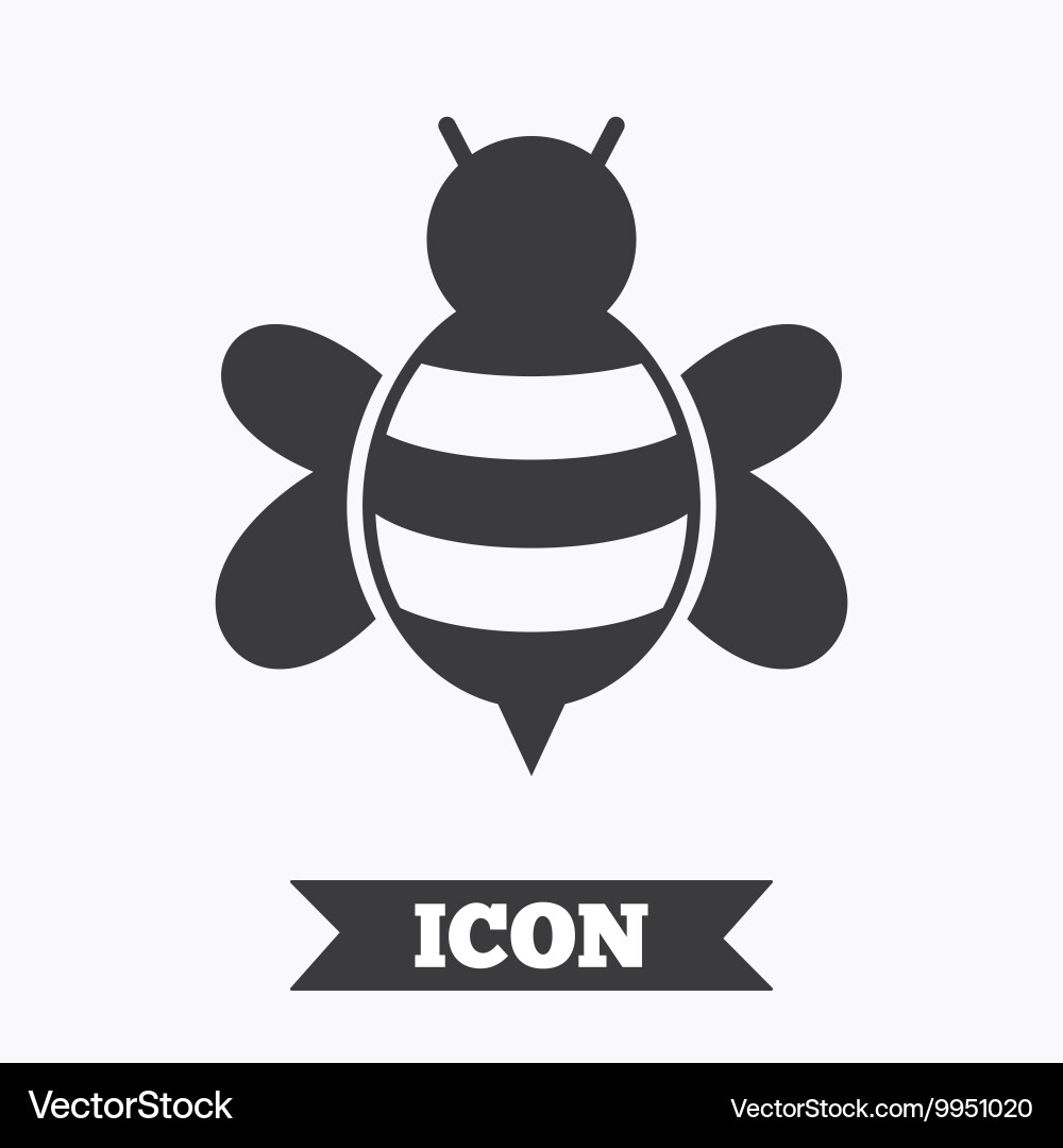 Bee sign icon honeybee or apis symbol Royalty Free Vector