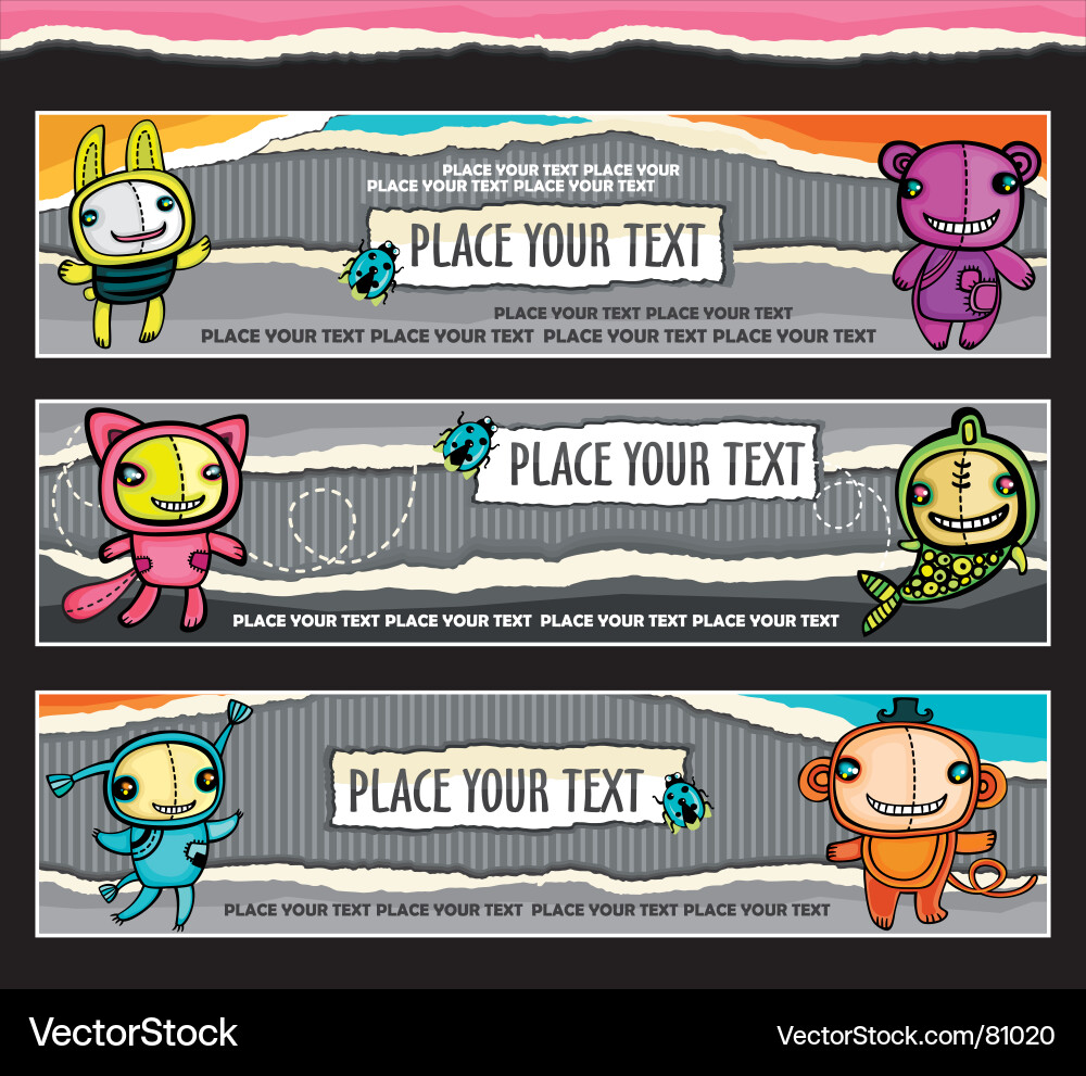 Cartoon animals banner Royalty Free Vector Image