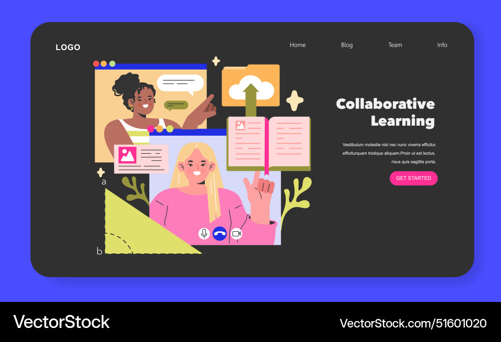 Collaborative learning concept peers engage Vector Image