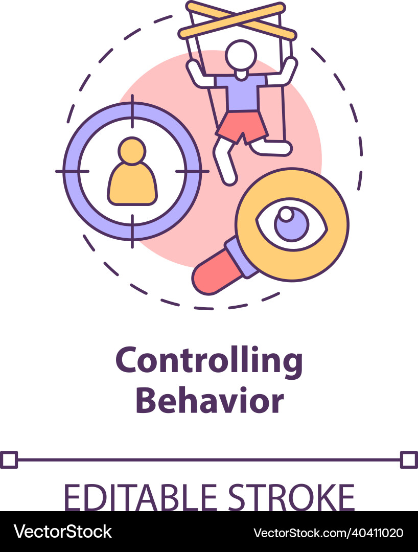 Controlling behavior concept icon Royalty Free Vector Image