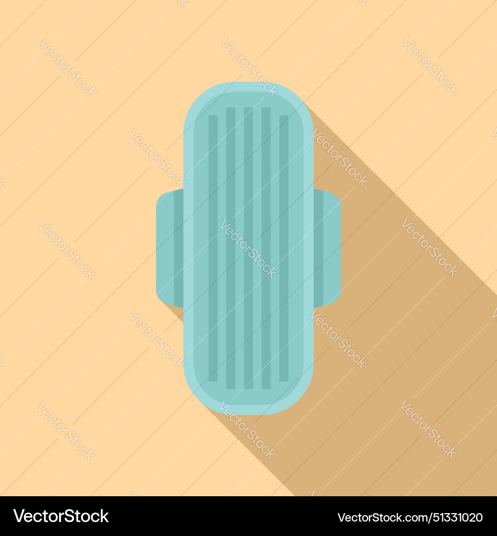Flat design sanitary pad icon Royalty Free Vector Image