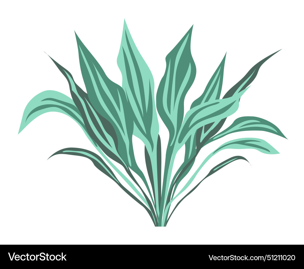 Green leaves bush in flat design foliage shrub Vector Image