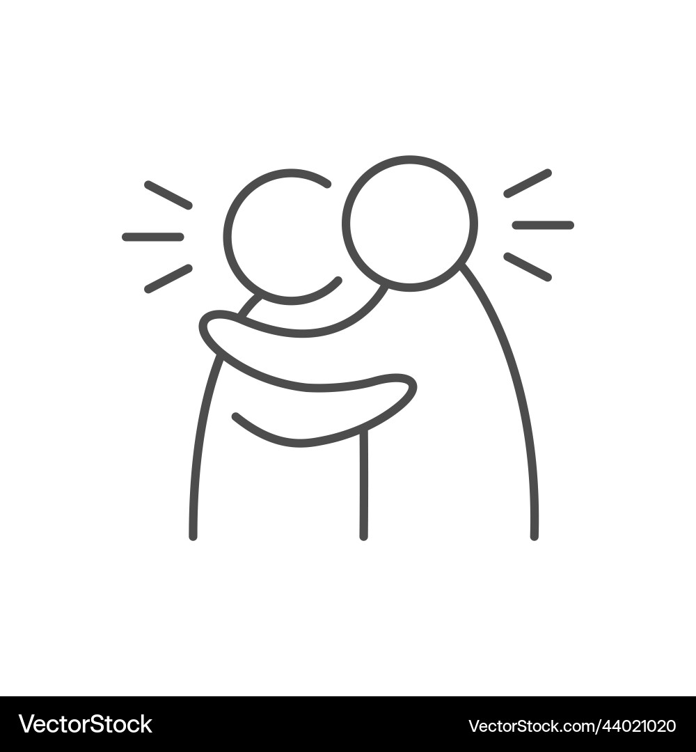 Human hugs line outline icon Royalty Free Vector Image