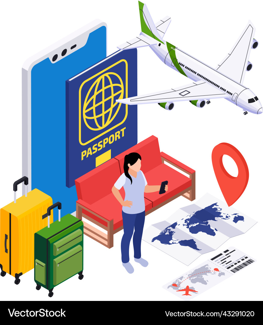 Ready for tourism composition Royalty Free Vector Image