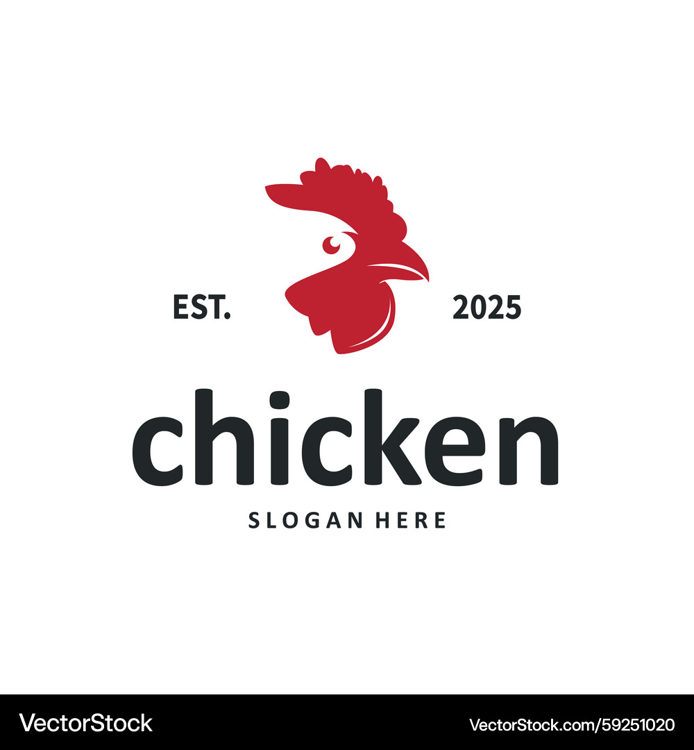 Simple chicken logo design with minimalist – Royalty-Free Vector ...