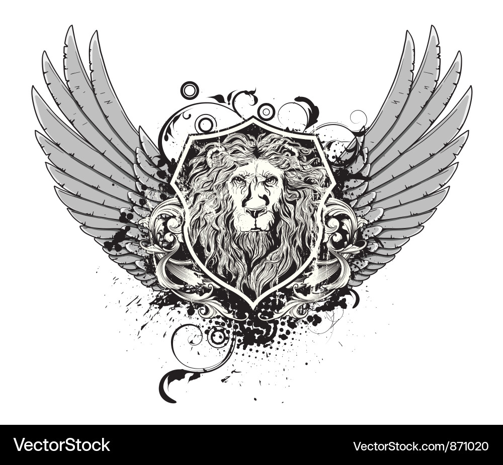 T-shirt design with lion Royalty Free Vector Image