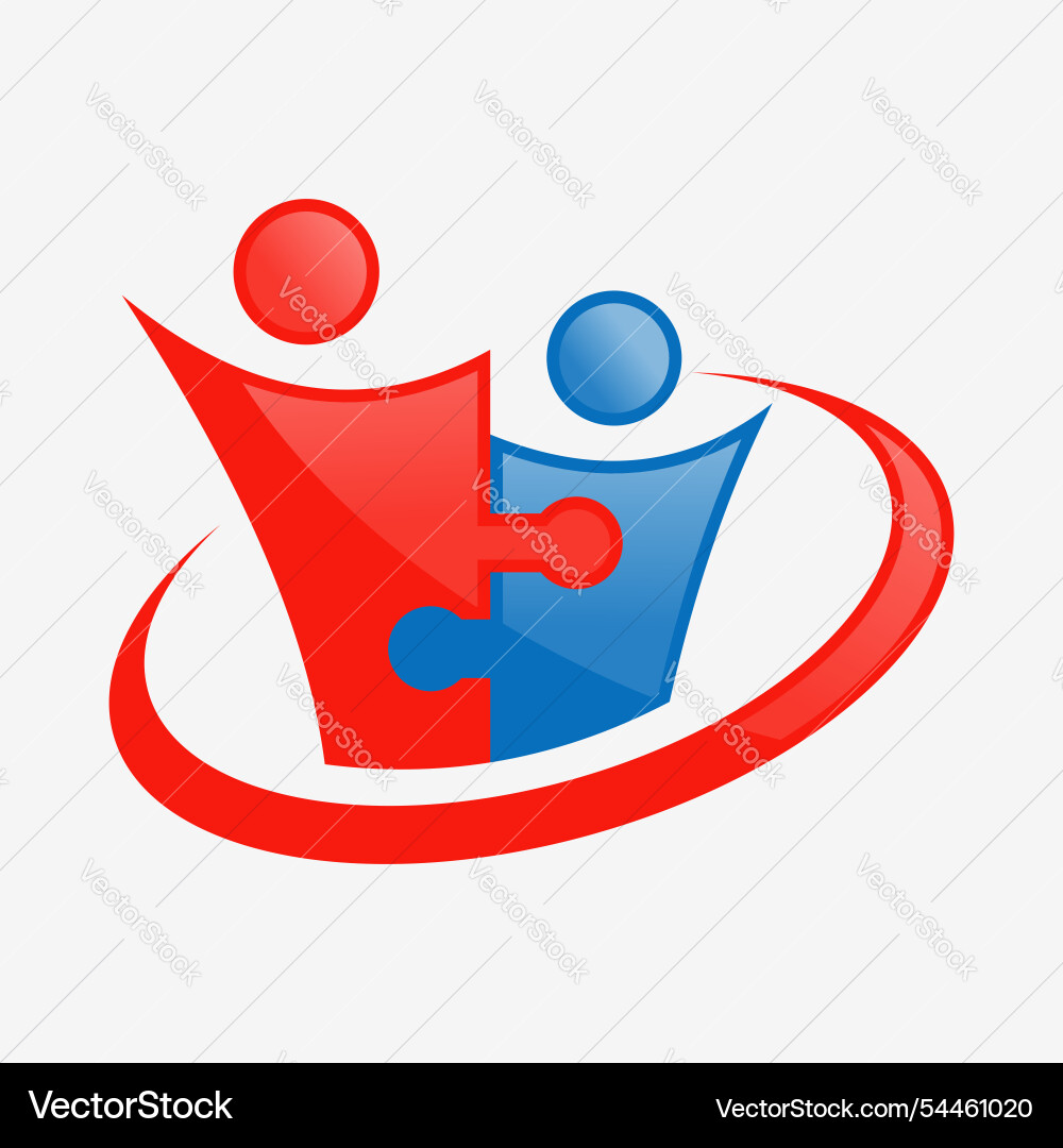 Teamwork logo design template Royalty Free Vector Image