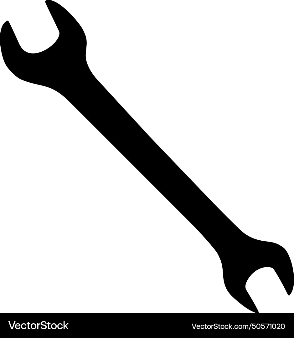 Wrench icon in flat style Royalty Free Vector Image
