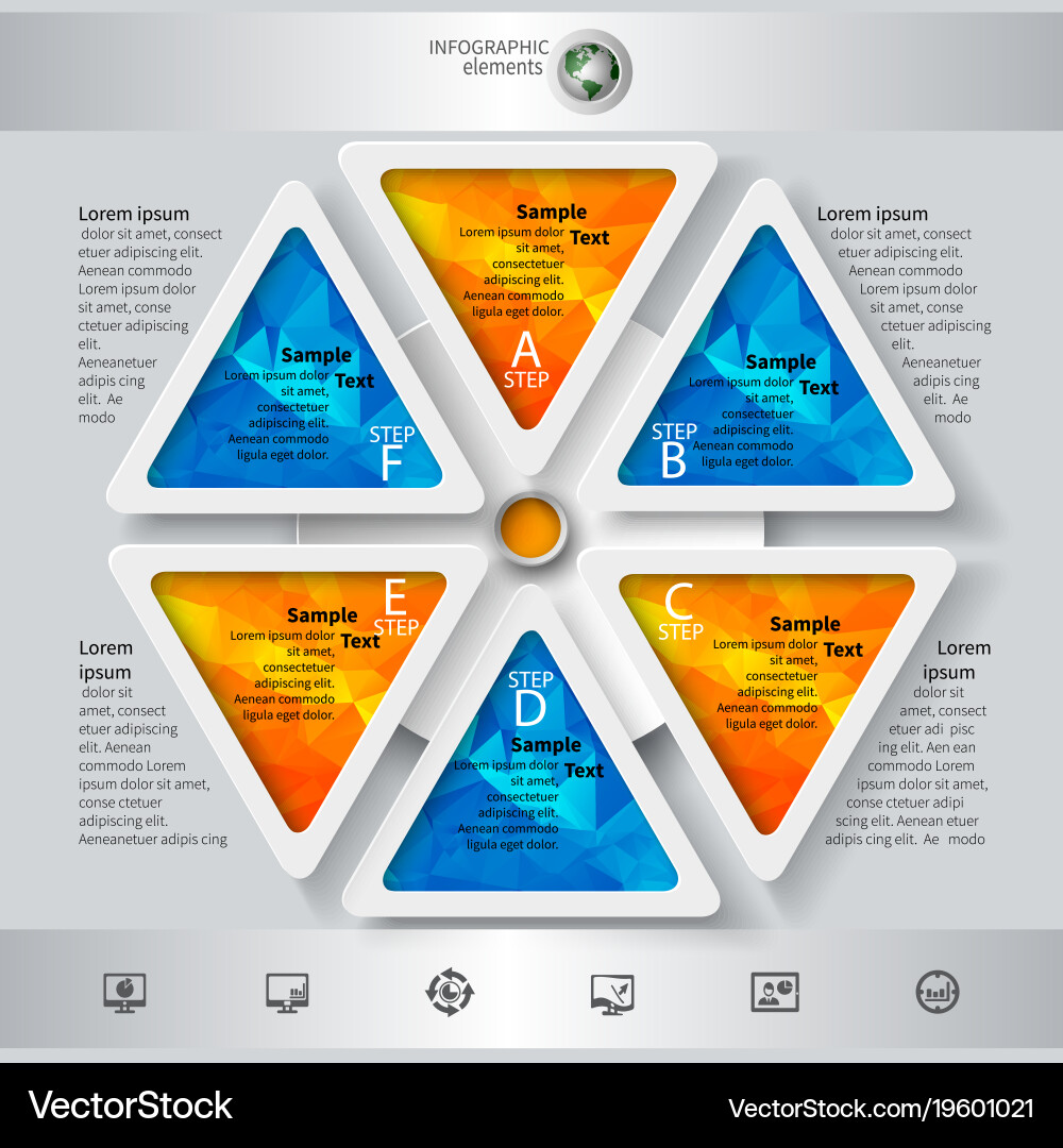 Abstract 3d paper infographics Royalty Free Vector Image