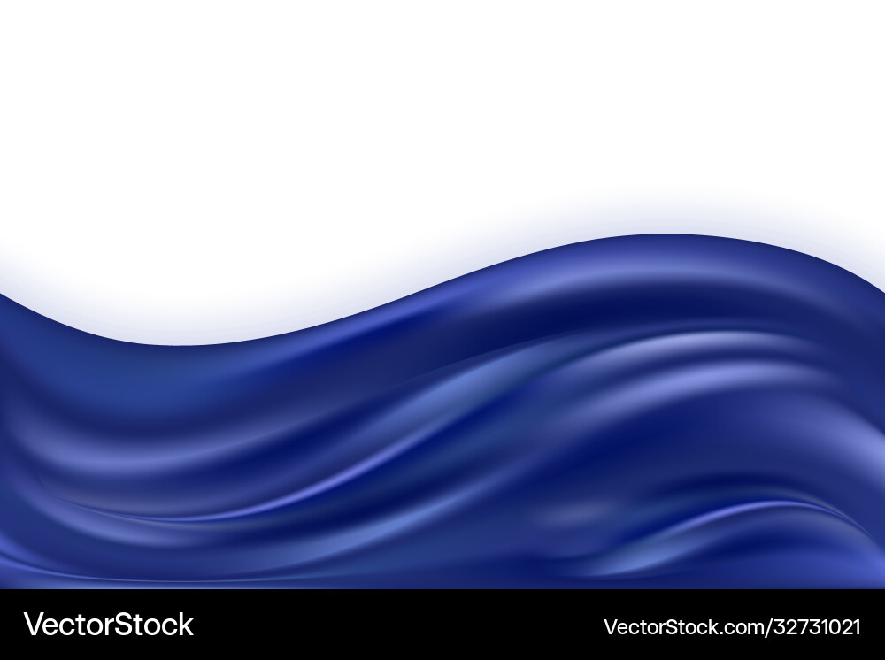 Blue silk wave smooth satin texture shiny glowing Vector Image