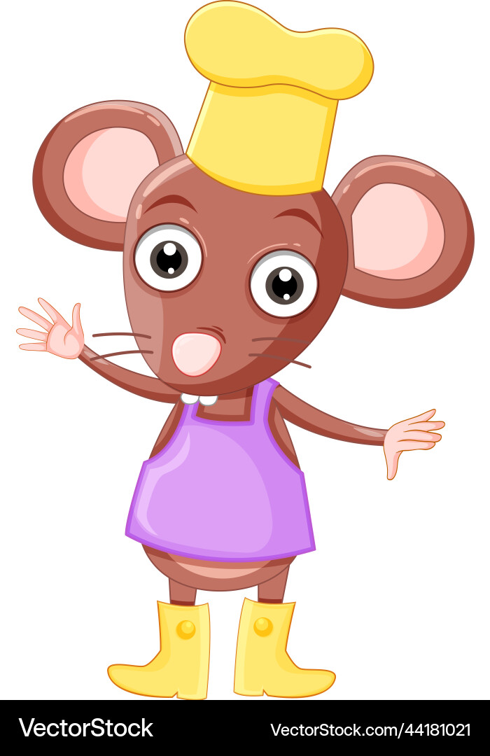 Chef rat cartoon character Royalty Free Vector Image