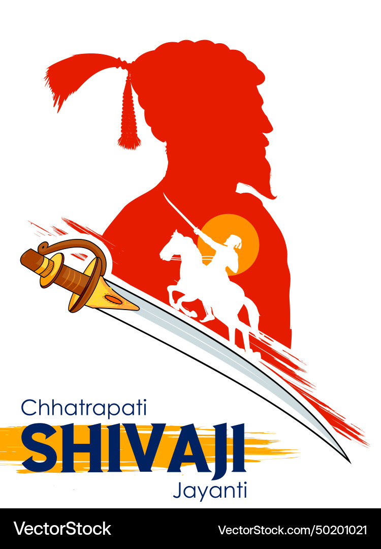 Chhatrapati shivaji maharaj the great warrior Vector Image