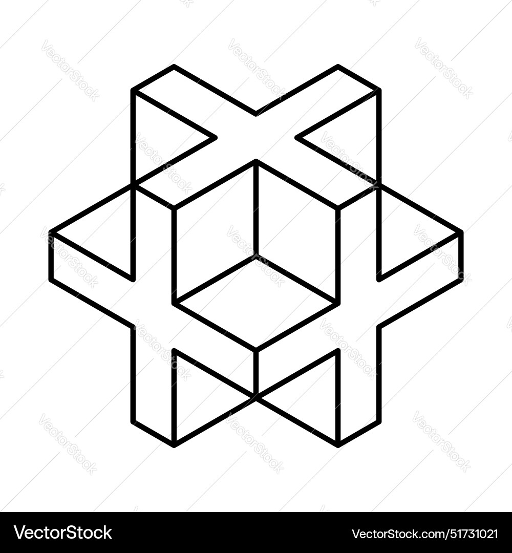 Cube logo geometric design monochrome box Vector Image