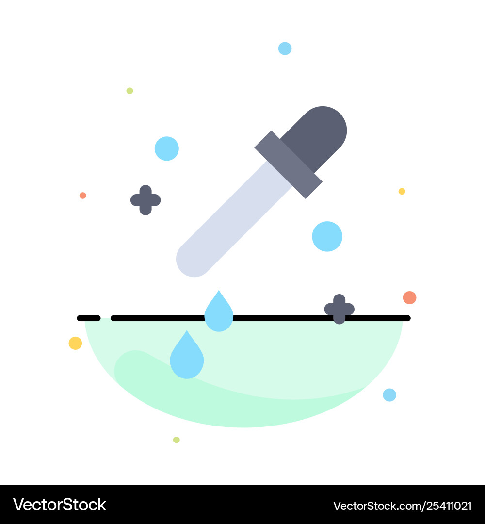 Dropper pipette science abstract flat color icon Vector Image
