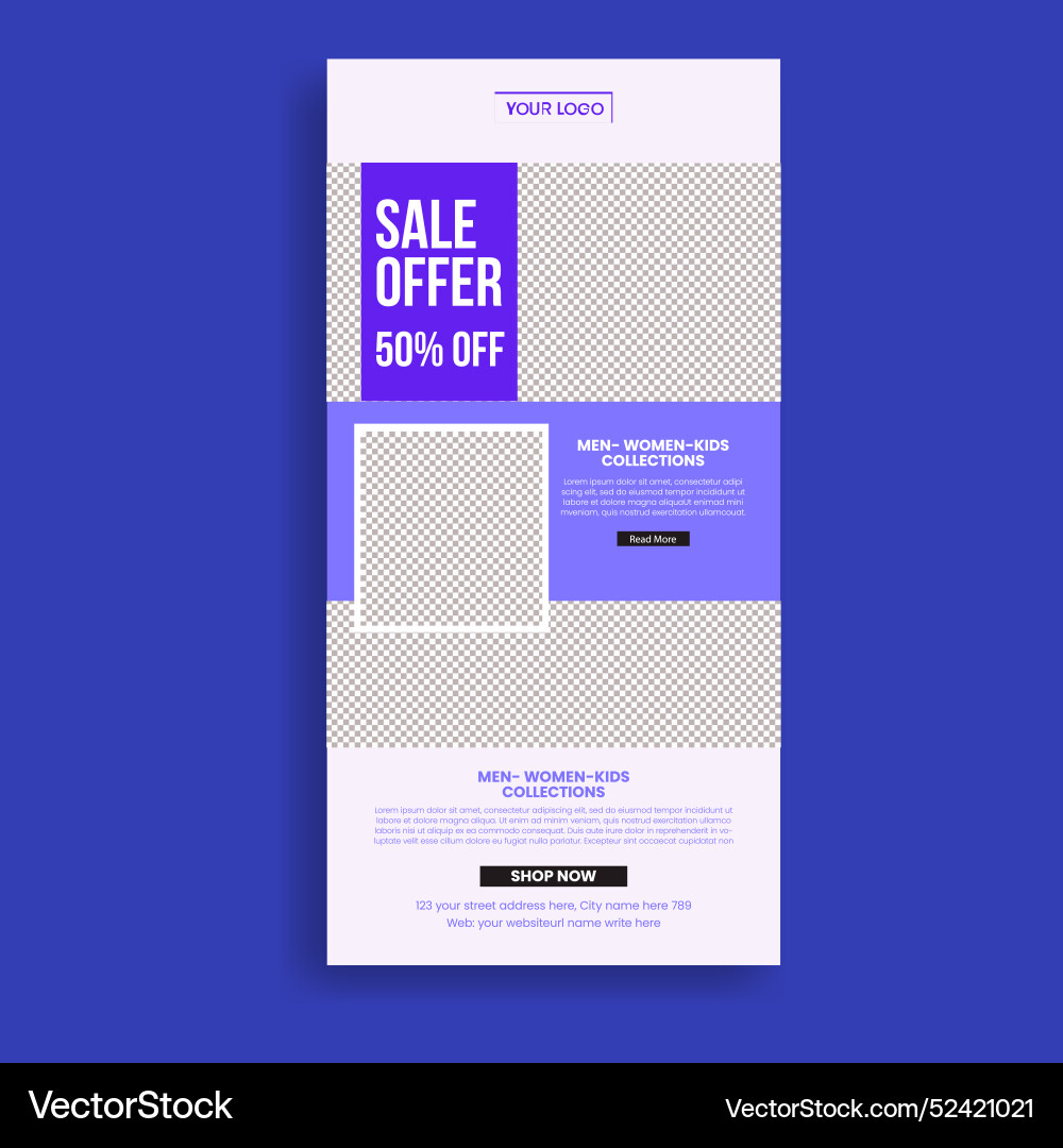Ecommerce email newsletter template for sale offer