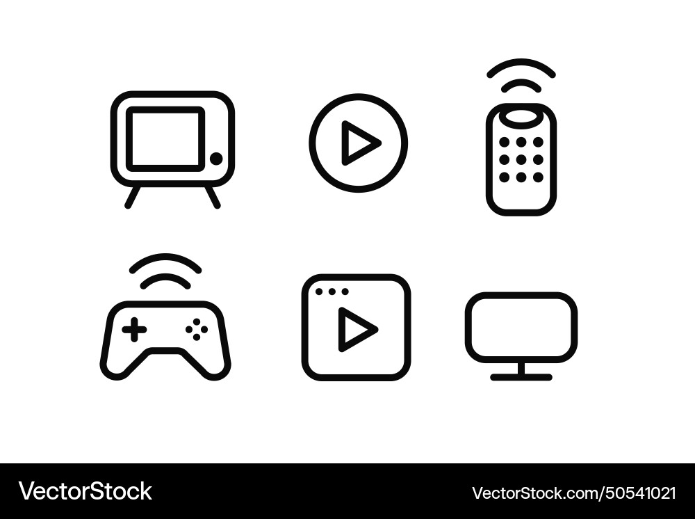 Home entertainment pictograms icons set Royalty Free Vector