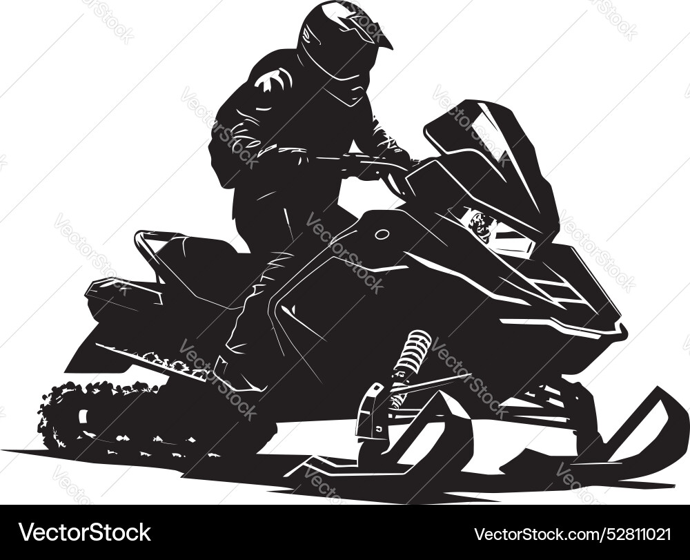 Icy express snowmobile iconic emblem snow rider Vector Image