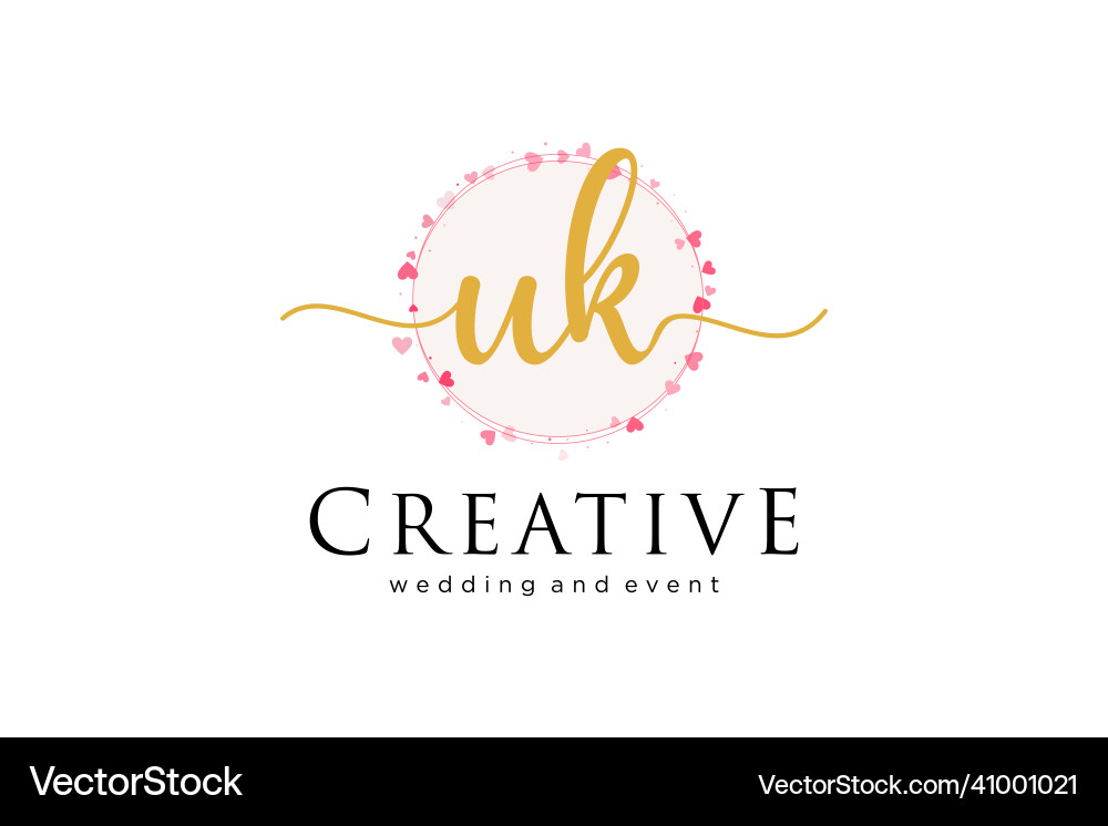 Initial uk feminine logo usable Royalty Free Vector Image