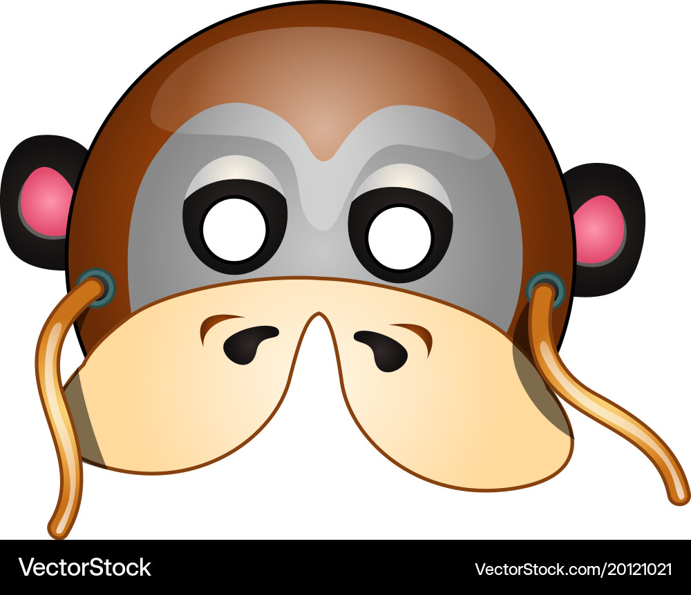 Masquerade monkey with strings in cartoon style Vector Image