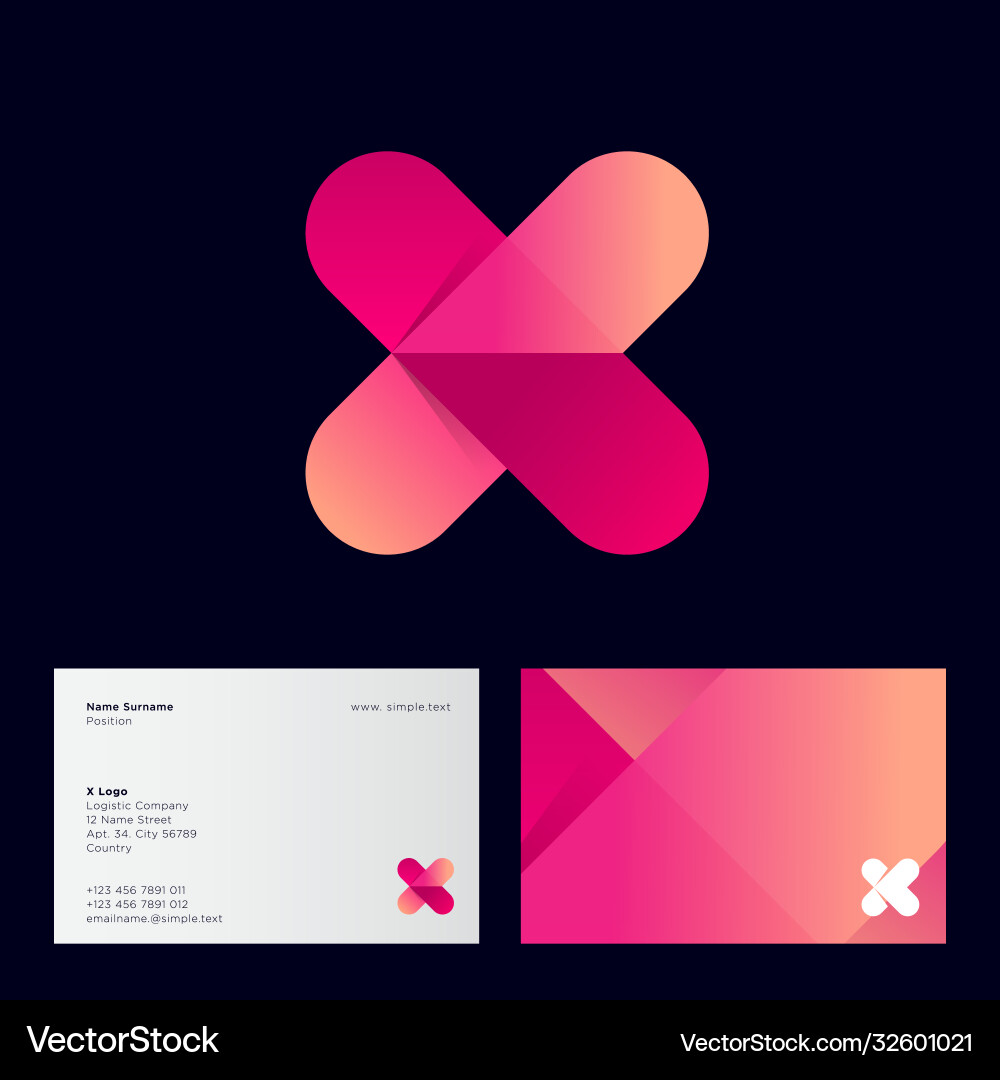 Monogram X with Arrow Logo Royalty Free Vector Image