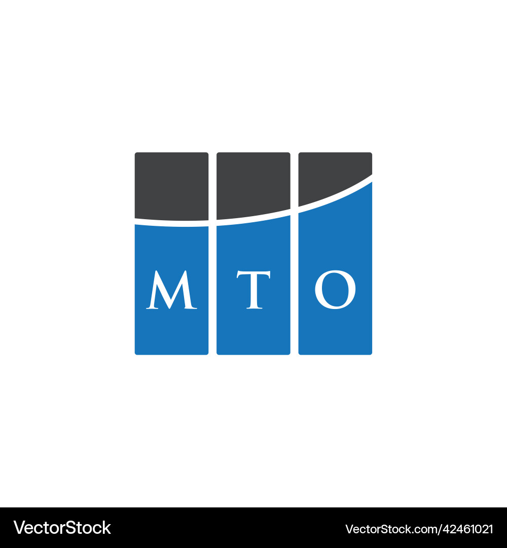 Mto letter logo design on white background Vector Image