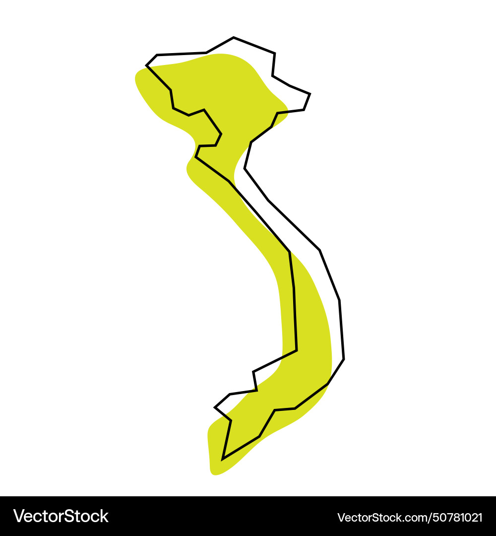 Vietnam simplified map Royalty Free Vector Image