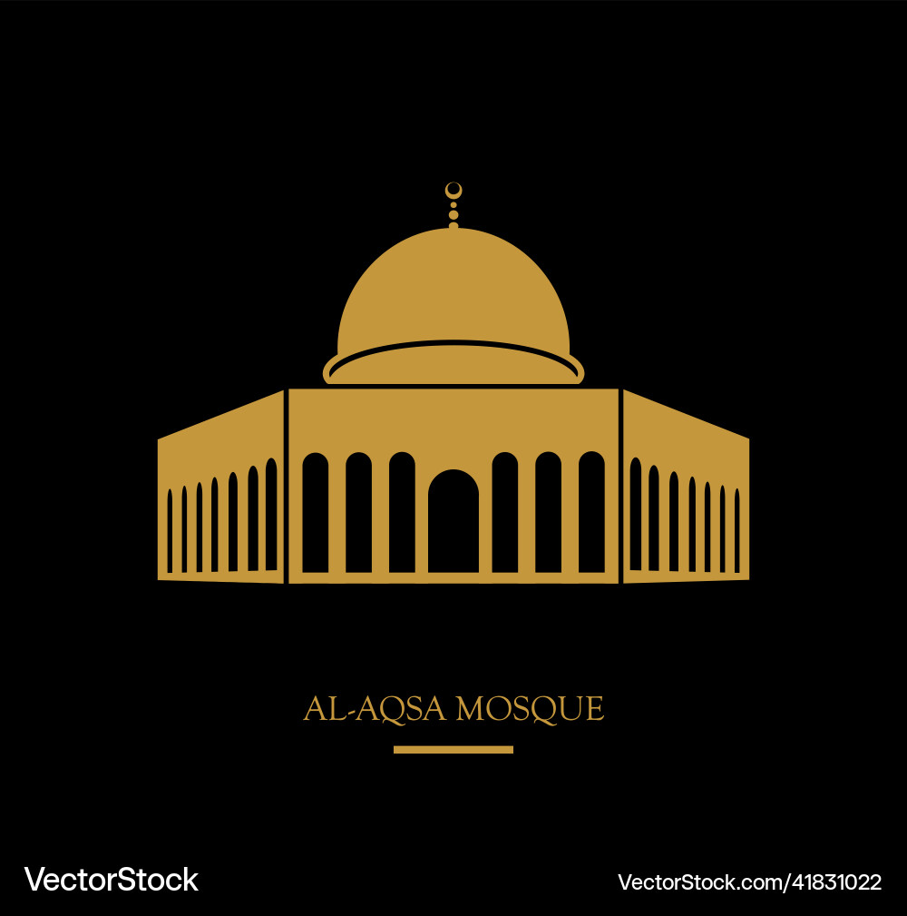 Al aqsa mosque icon in jerusalem Royalty Free Vector Image