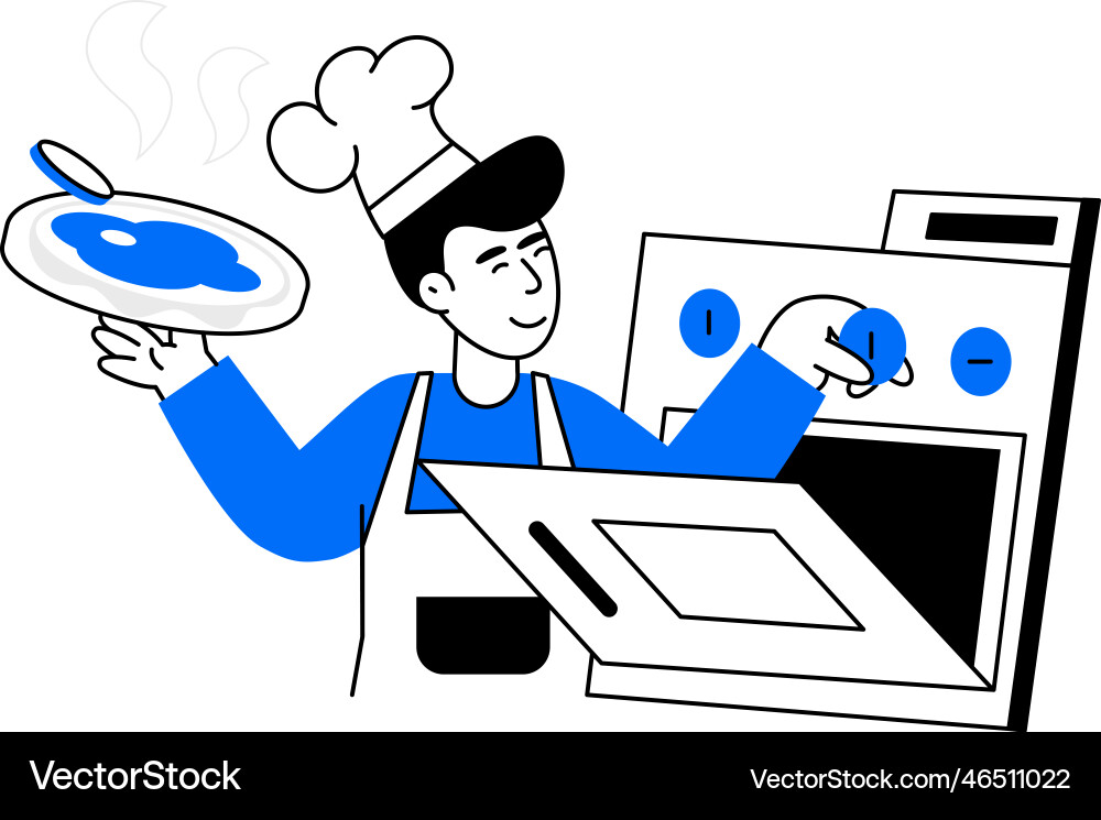 Baking pizza Royalty Free Vector Image - VectorStock